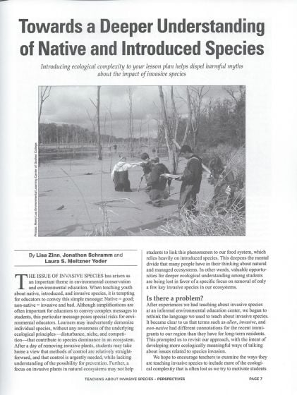 Teaching About Invasive Species