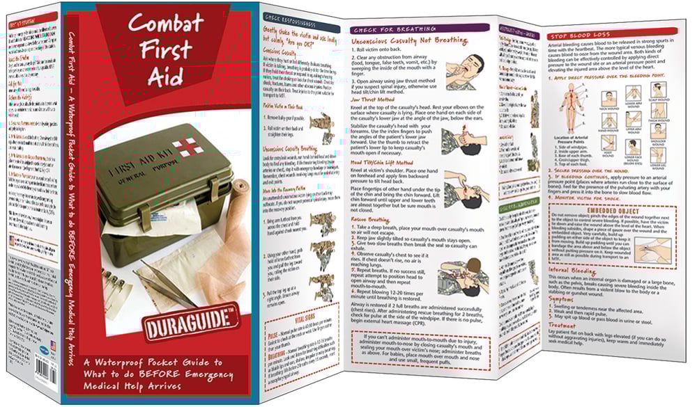 Combat First Aid: A Waterproof Pocket Guide Pocket Guide to What To Do ...